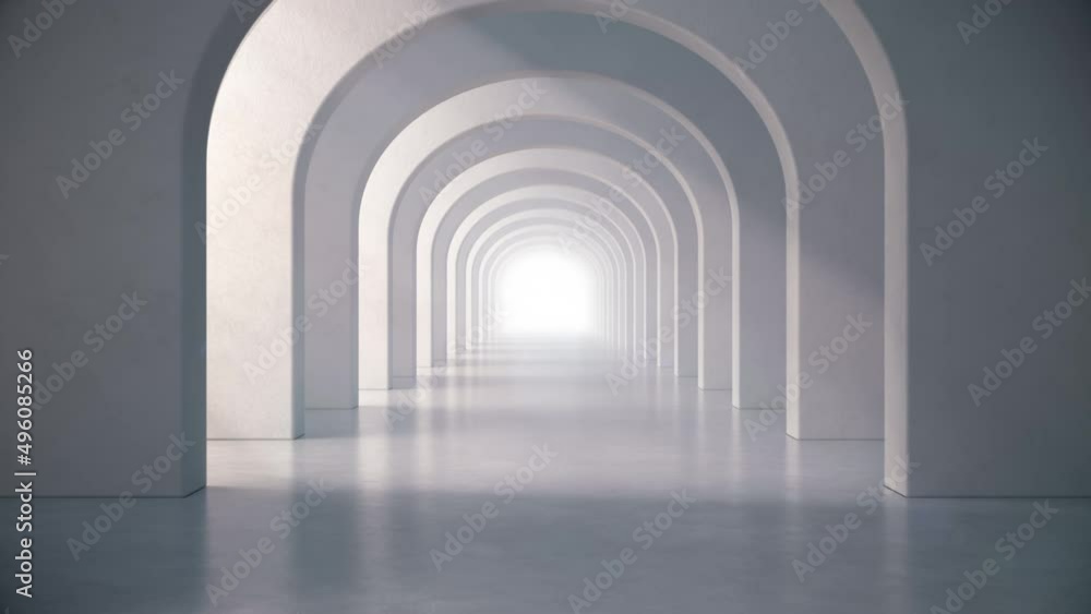 White arch background with sunlight. Architecture arc rhythm background ...