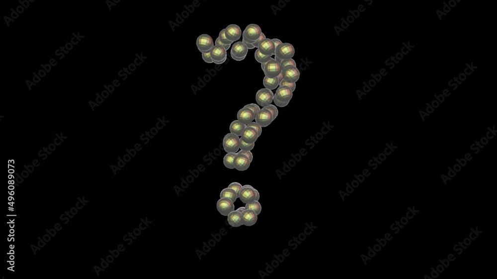 Disco Ball Themed Font Question Mark Stock Video | Adobe Stock
