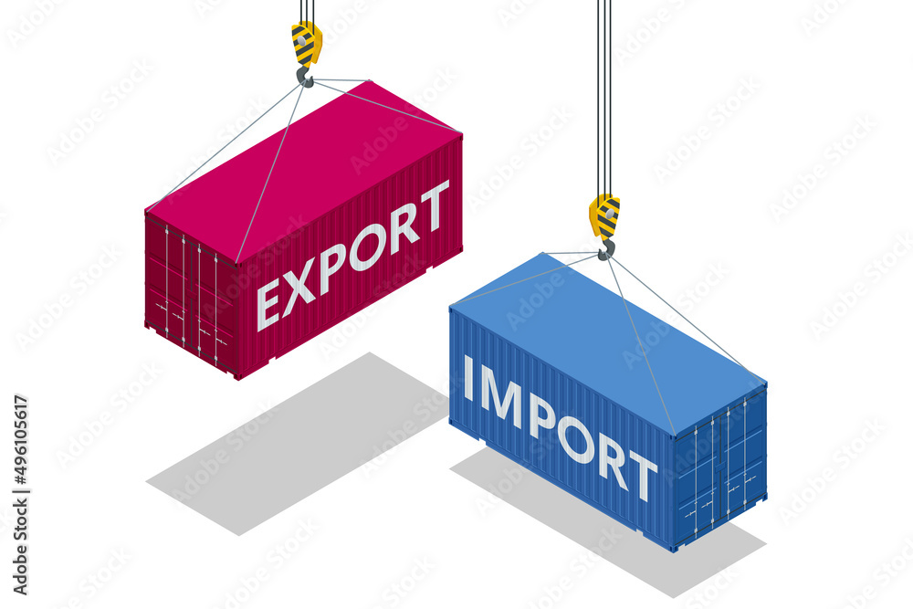 Isometric Global Trade Distribution And Logistics Goods And Services Import Export Control