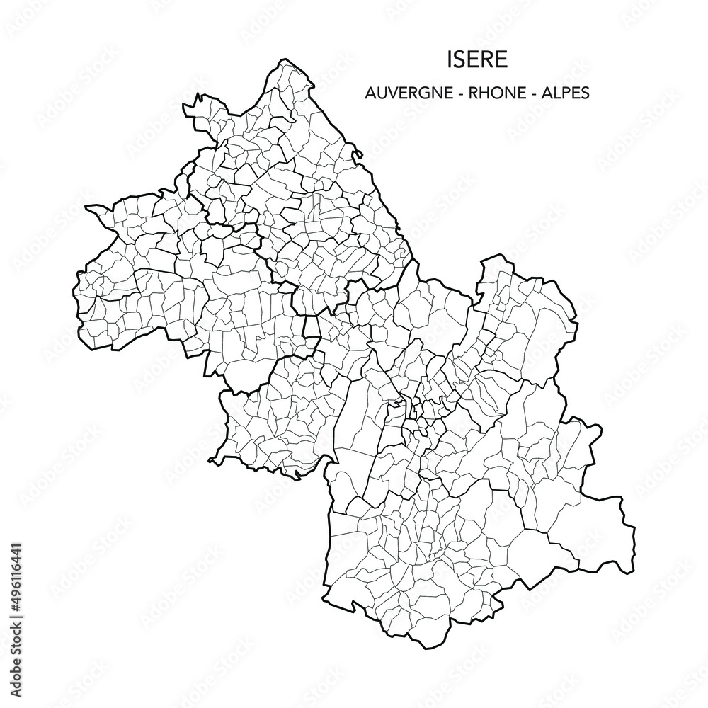 Vecteur Stock Map of the Geopolitical Subdivisions of The Département ...