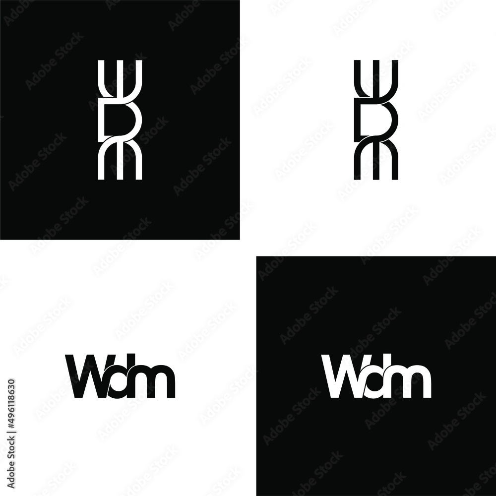 wdm letter original monogram logo design set Stock Vector | Adobe Stock