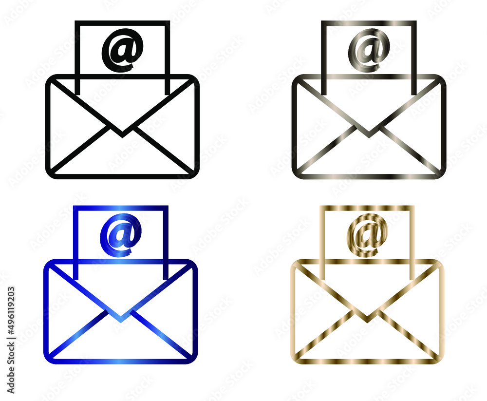 @ sign with colored email envelope. vector set Stock Vector | Adobe Stock