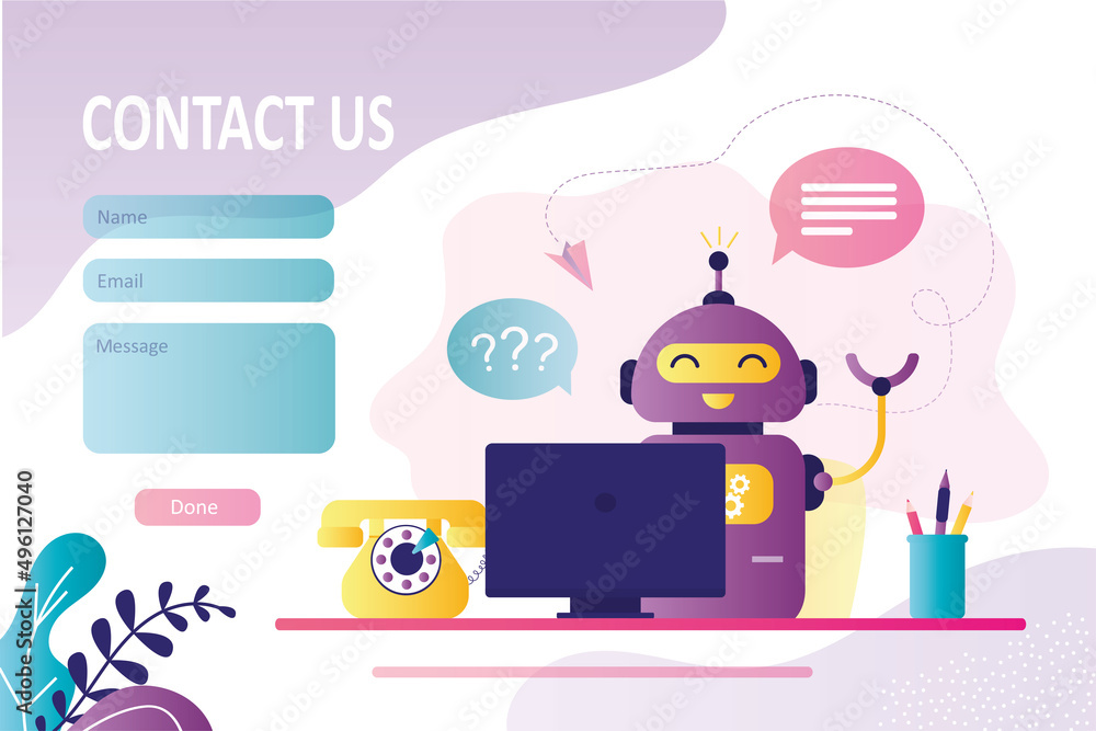 Robot operator communicates with clients on various issues. Contact us ...