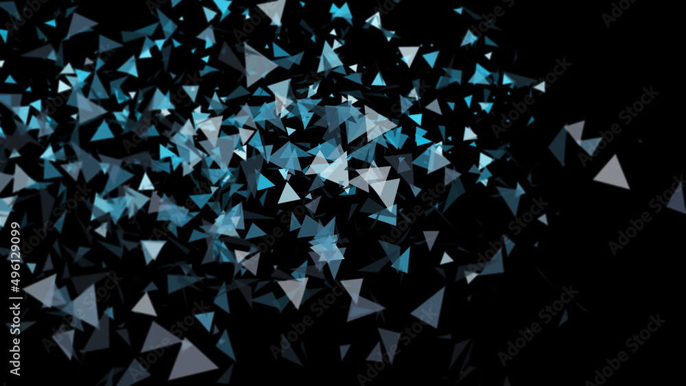 3D render triangular Abstract background for technology or science ...