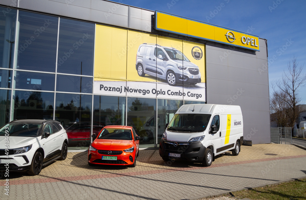 Opel car dealership. German motor company, automobile manufacturer ...