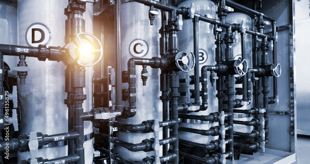Gas tanks in a modern factory Stock Photo | Adobe Stock