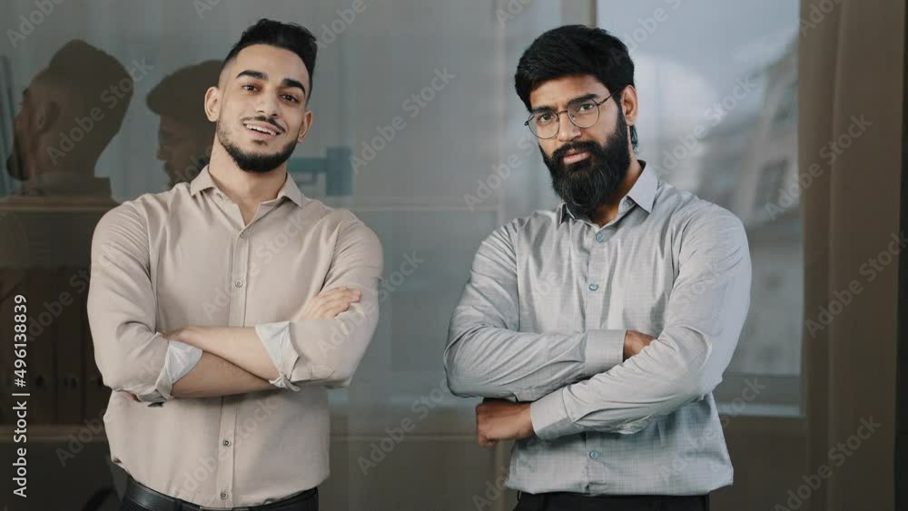 Two male friends multiracial diverse colleagues business partners ...