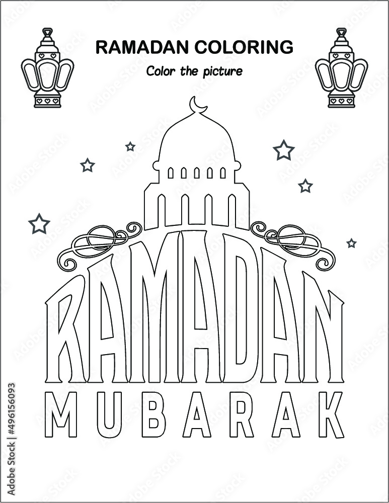 A Muslim girl in Hijab cartoon Ramadan Children Coloring book pages ...