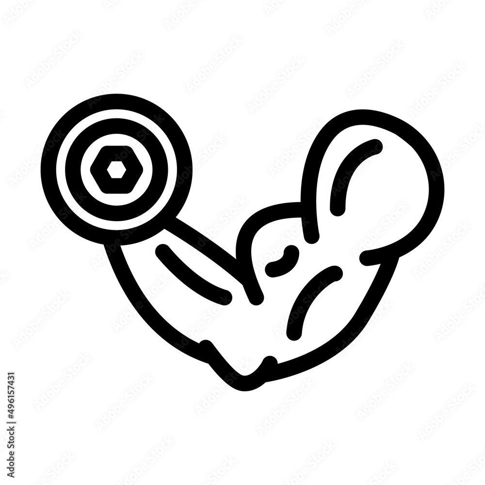 muscle of athlete line icon vector. muscle of athlete sign. isolated ...