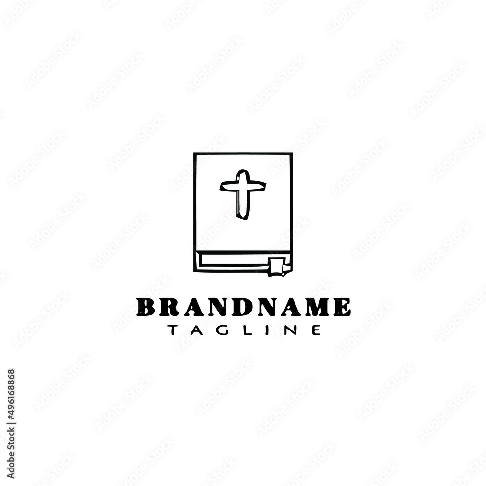 holy bible logo cartoon icon design template black isolated vector ...