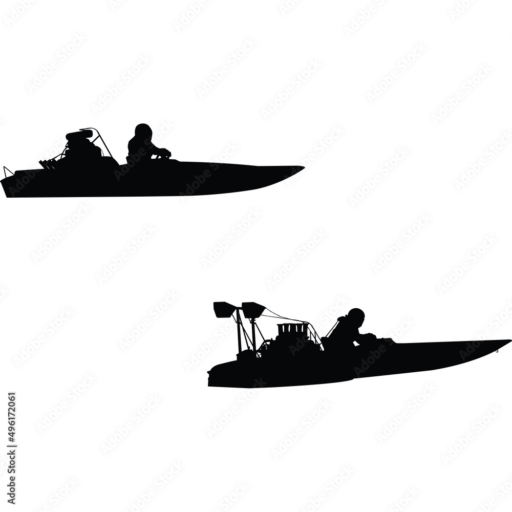 Drag Boat Racing Silhouette Vector Stock Vector | Adobe Stock