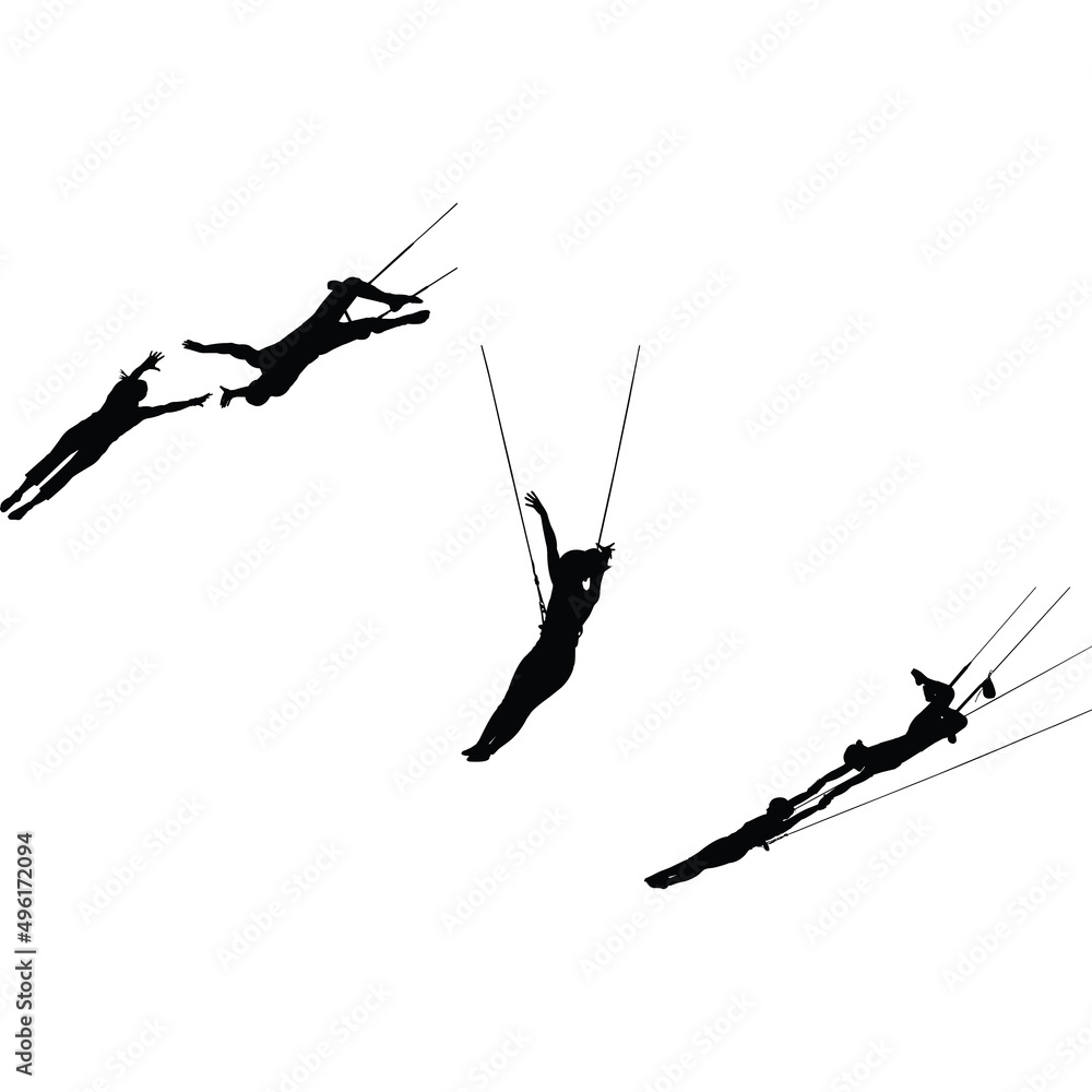 Photo Flying Trapeze Silhouette Vector, Loveleen | Posters, tableaux et ...