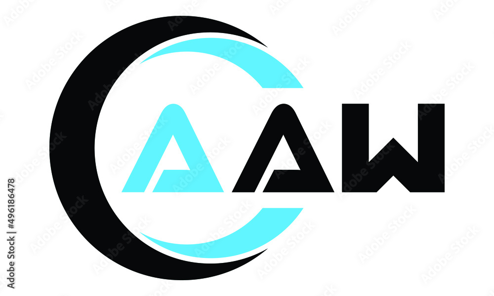 AAW swoosh logo design vector template | monogram logo | abstract logo ...
