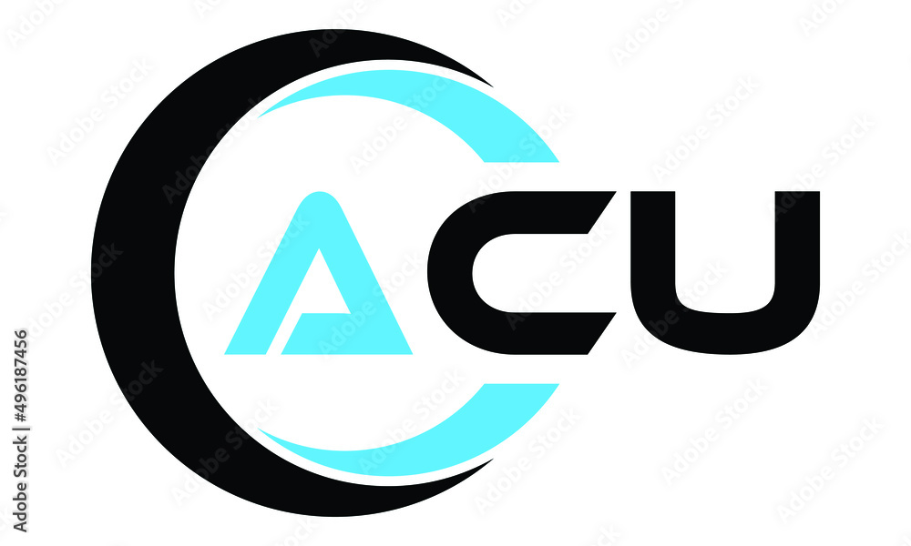ACU swoosh logo design vector template | monogram logo | abstract logo ...
