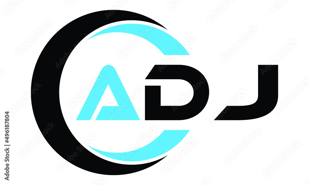 ADJ swoosh logo design vector template | monogram logo | abstract logo ...
