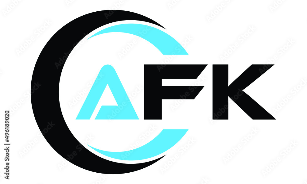 AFK swoosh logo design vector template | monogram logo | abstract logo ...