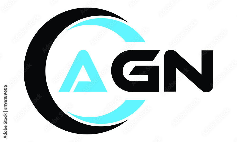 AGN swoosh logo design vector template | monogram logo | abstract logo ...