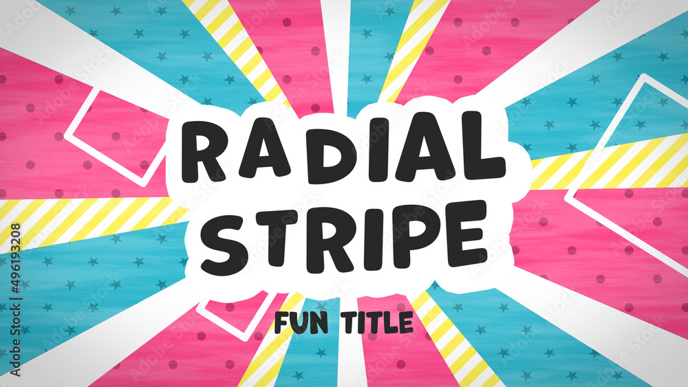 Fun Radial Stripe Title Stock Template | Adobe Stock