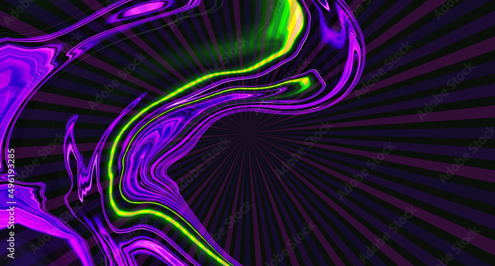 Bright fluid violet, black, neon green textured background. Abstract ...