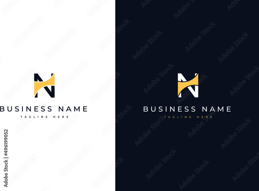 Minimal and Modern initial letter N logo design for Brand identity ...