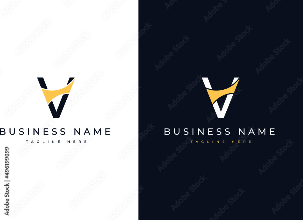 Minimal and Modern initial letter V logo design for Brand identity ...