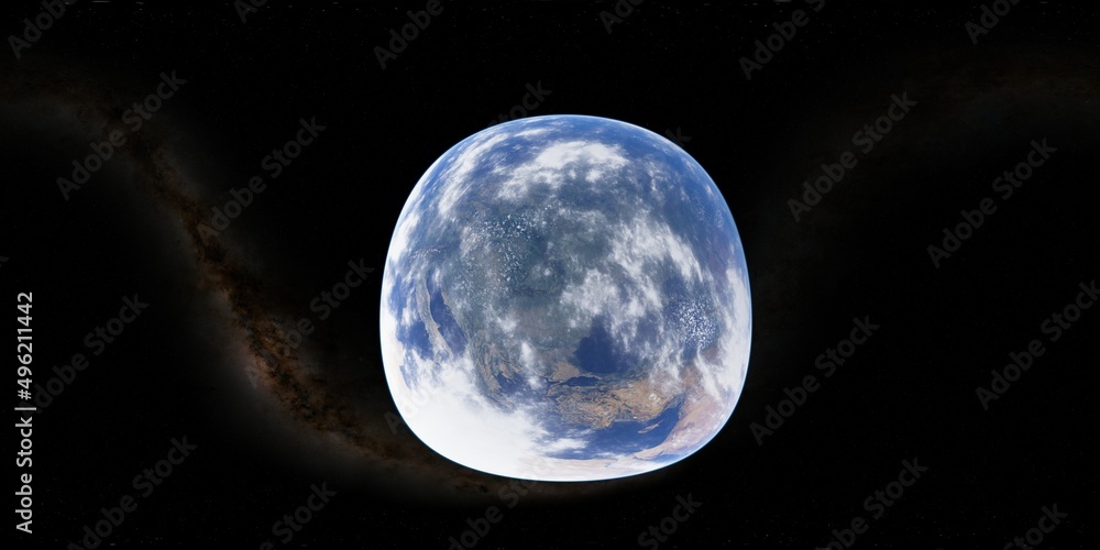 360 degree environment map of an orbital view of the earth in a height ...