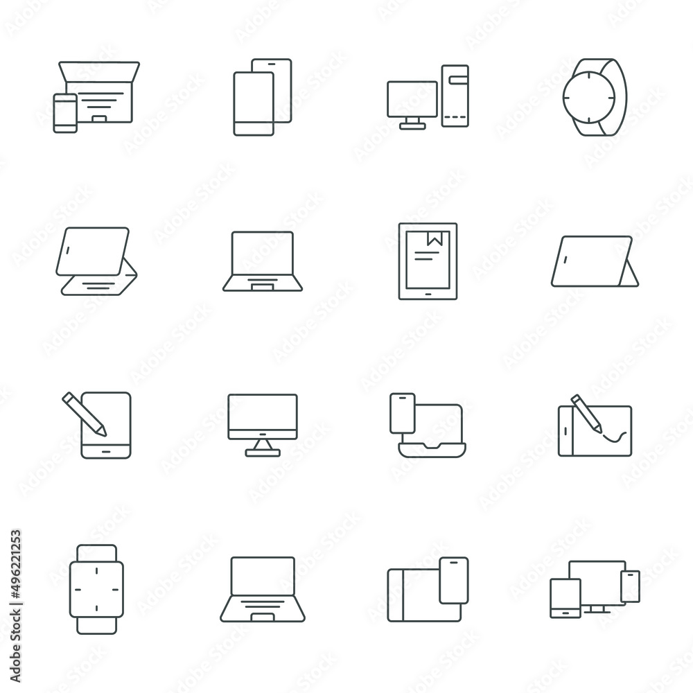 Personal Devices icons set . Personal Devices pack symbol vector ...