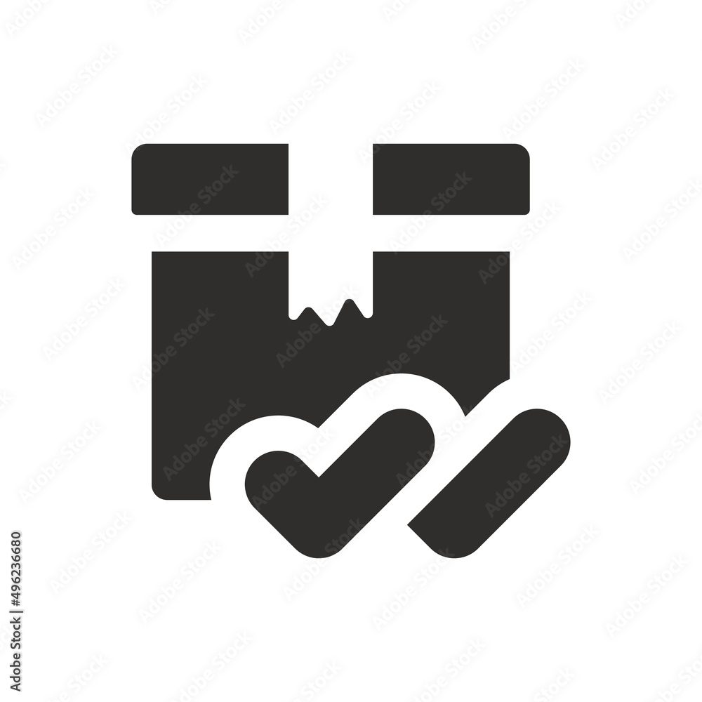 Parcel delivery done icon on white background Stock Vector | Adobe Stock
