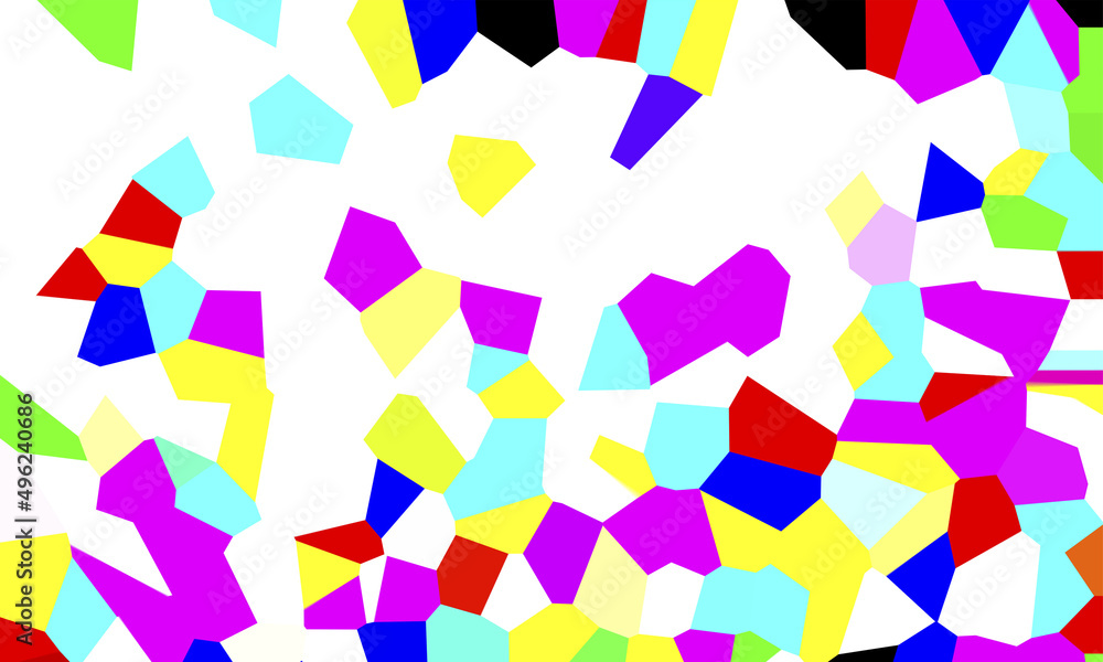 Raster of randomly arranged polygons of different contrasting colors ...