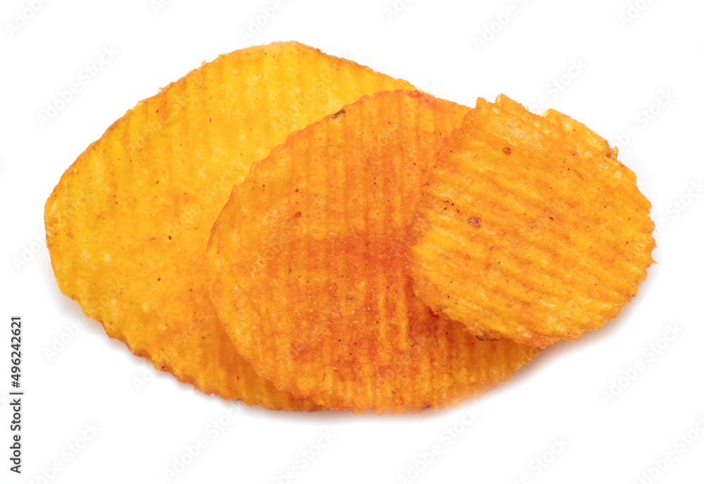 Chips isolated on white background. Stock Photo | Adobe Stock