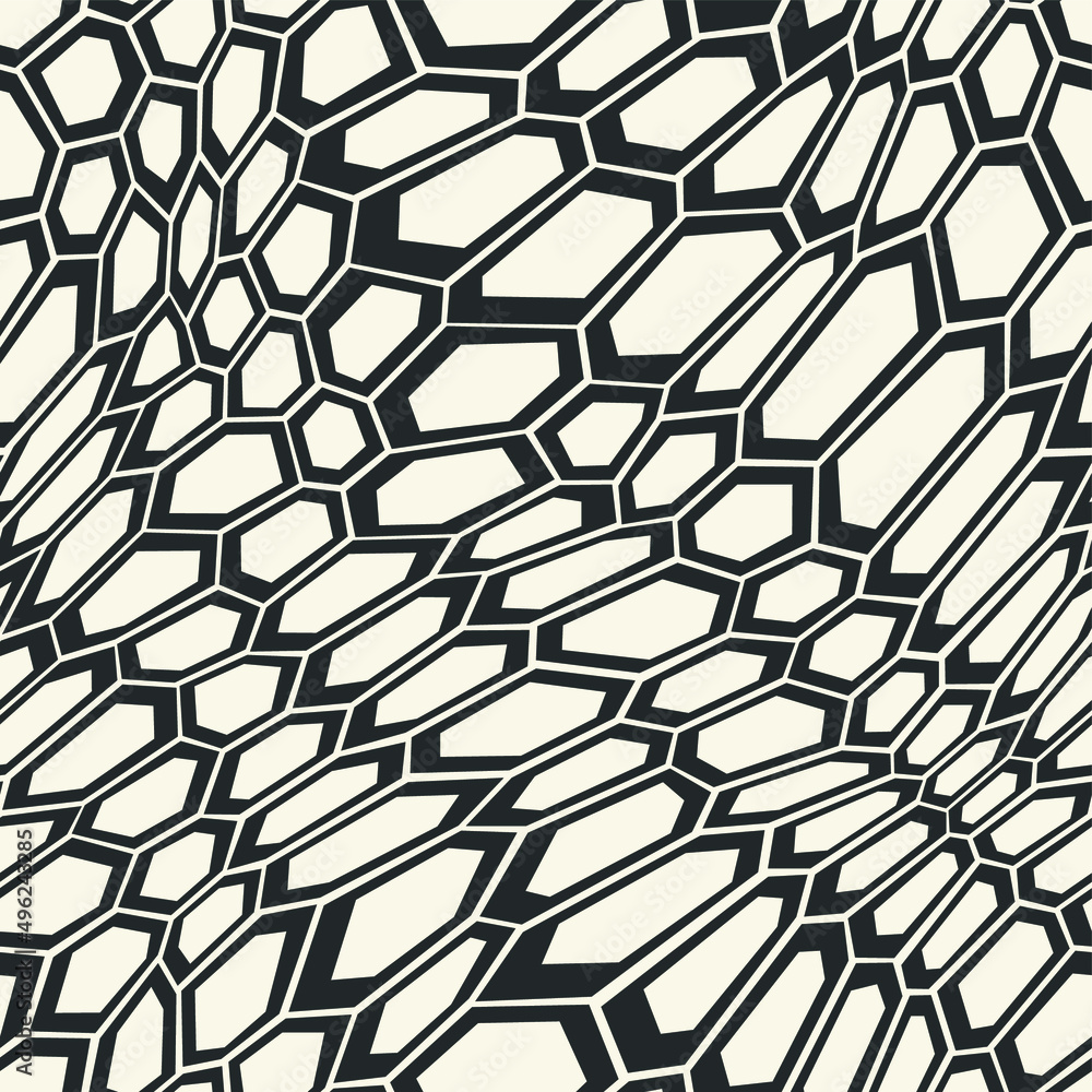 Seamless pattern with geometric hexagonal chaotic scales texture ...