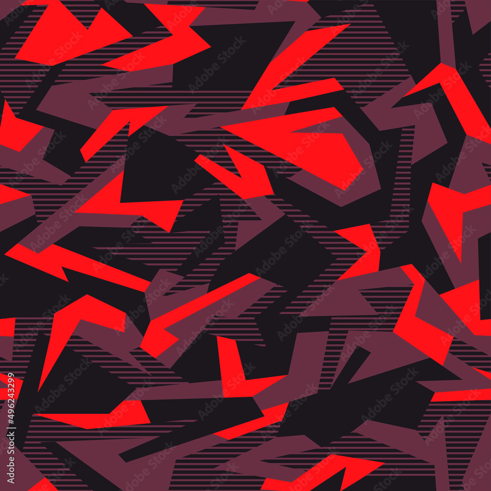 Geometric camouflage seamless pattern. Abstract modern military camo ...