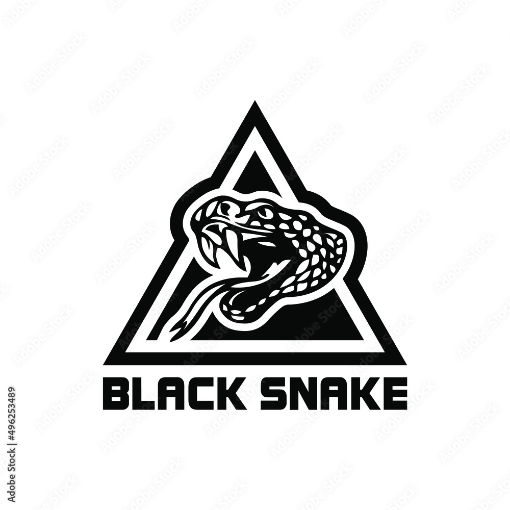 snake head logo with triangular shield Stock Vector | Adobe Stock