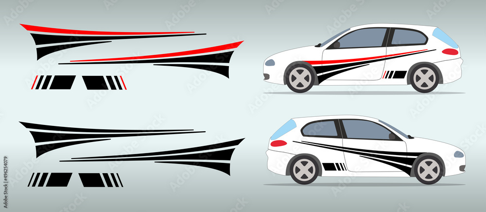 Car side sticker design. Auto vinyl decal template. Suitable for ...