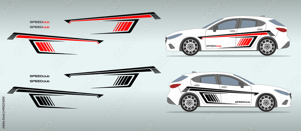 Car side sticker design. Auto vinyl decal template. Suitable for ...
