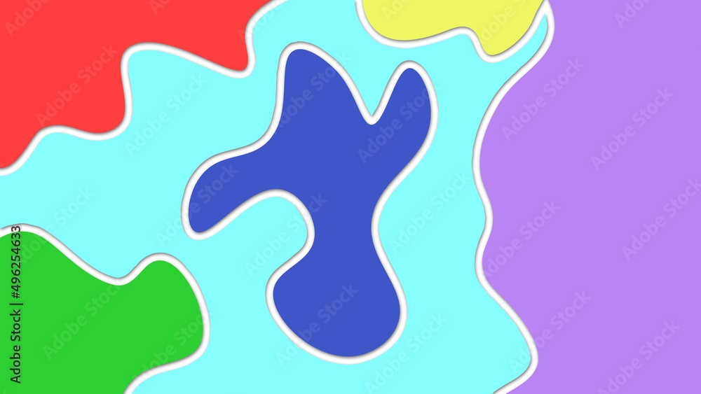 Colorful abstract rainbow wiggly wavy shapes cutout background clip-art ...