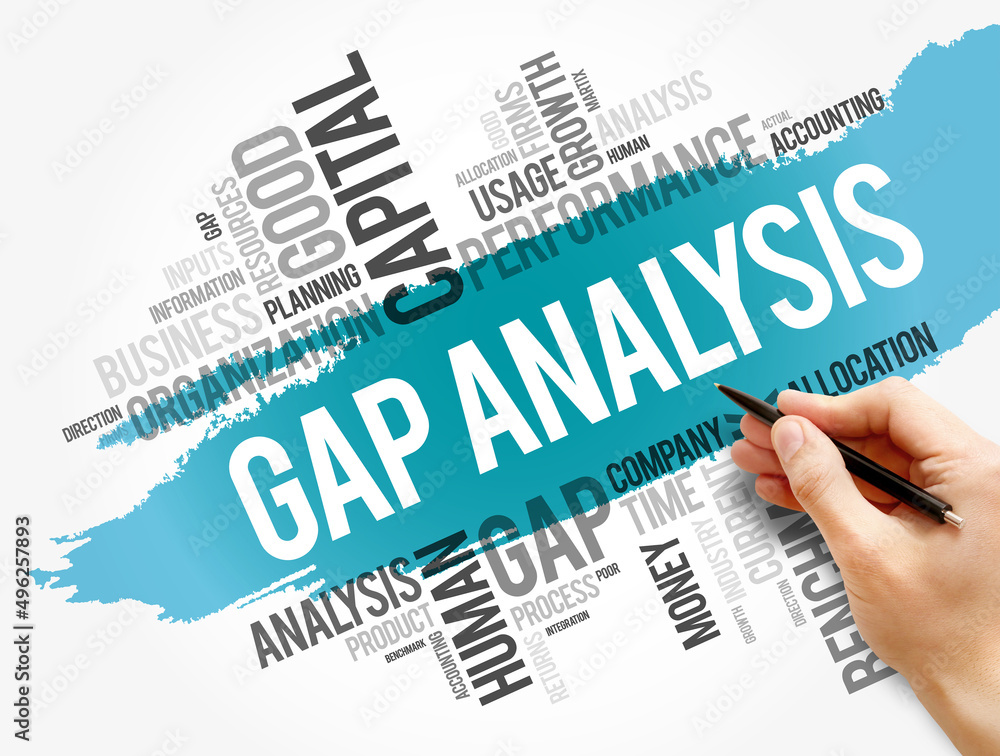 Gap Analysis word cloud collage, business concept background Stock ...