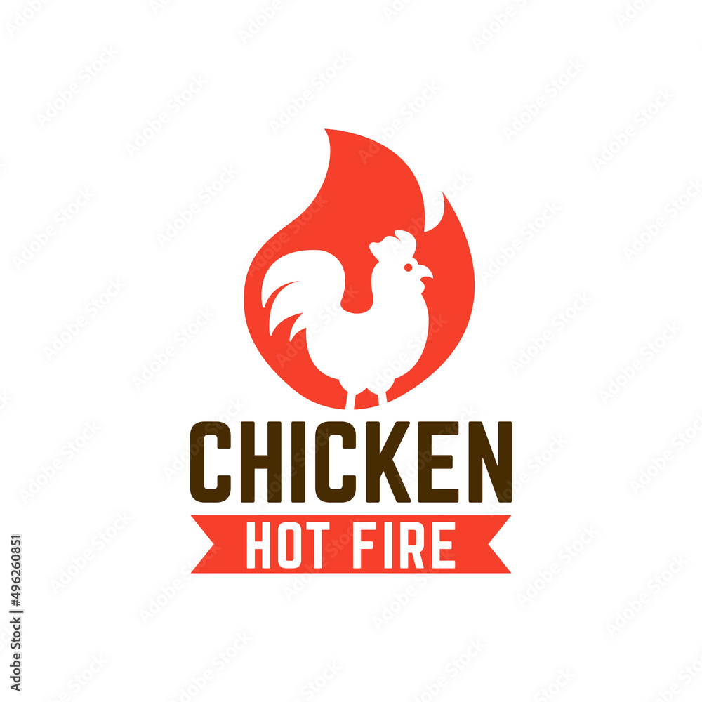 hot chicken logo vector cartoon Stock Vector | Adobe Stock