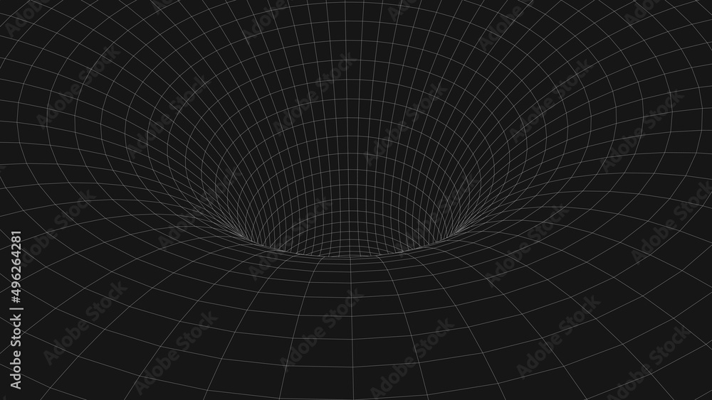 An abstract tunnel with a mesh structure. 3D grid of tunnels and ...