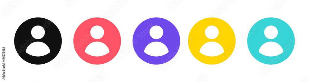 User Icon set. Set of Colourful User Profile Icons. Flat Style Vector ...