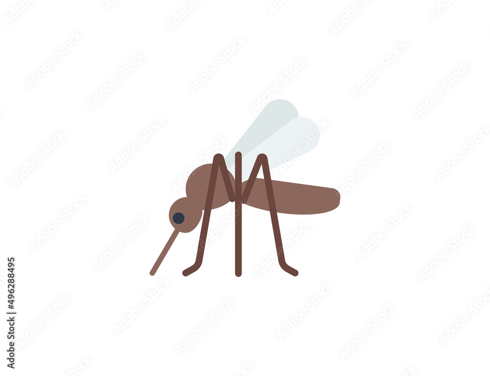 Mosquito vector flat emoticon. Isolated Mosquito emoji illustration ...