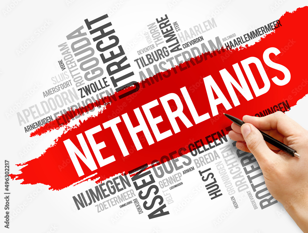 List of cities and towns in Netherlands, word cloud collage, business ...