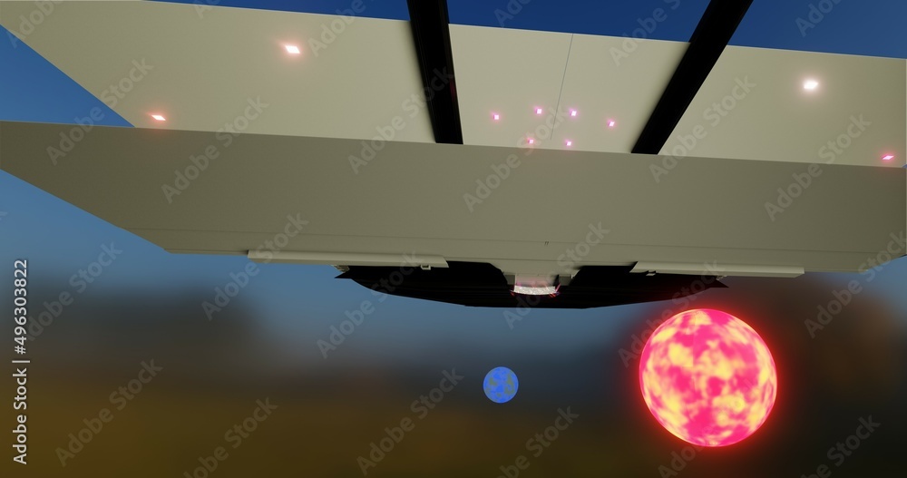 4K 3D Alien Room Space Shuttle Cockpit Sci Fi Background Stock ...