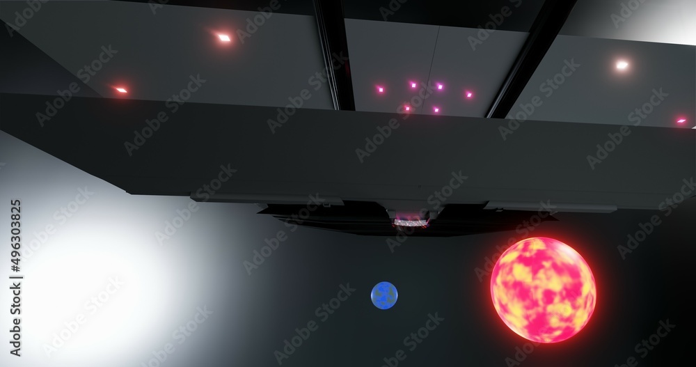 4K 3D Alien Room Space Shuttle Cockpit Sci Fi Background Stock ...