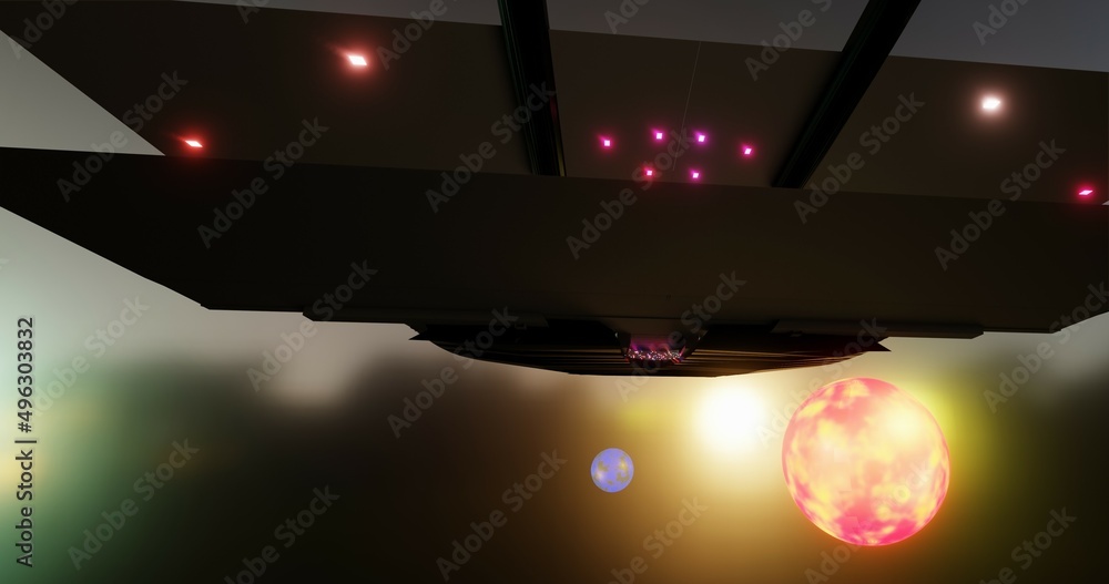 4K 3D Alien Room Space Shuttle Cockpit Sci Fi Background Stock ...