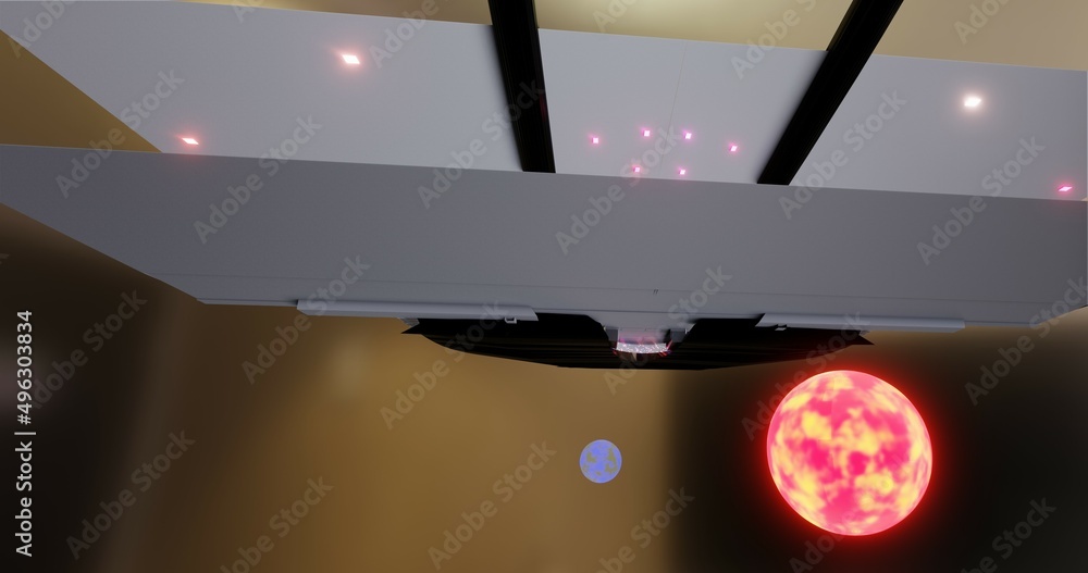 4K 3D Alien Room Space Shuttle Cockpit Sci Fi Background Stock ...