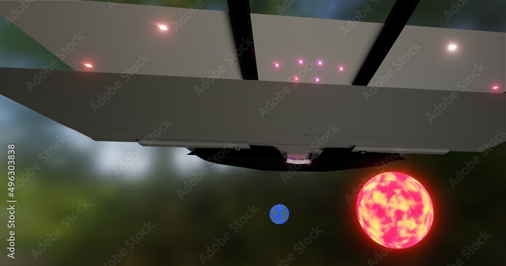 4K 3D Alien Room Space Shuttle Cockpit Sci Fi Background Stock ...