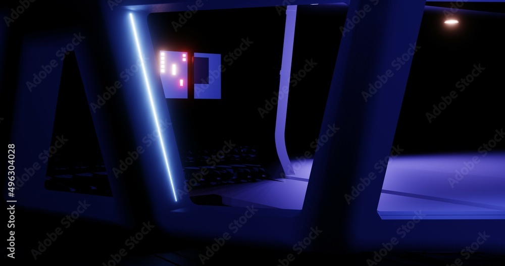 4K 3D Alien Room Space Shuttle Cockpit Sci Fi Background Stock ...