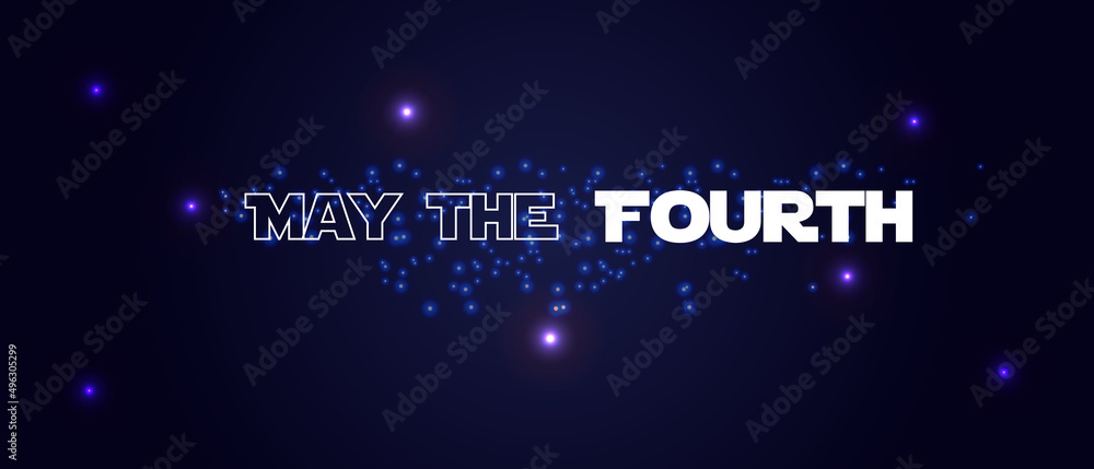 May The 4th. Vector illustration with glowing swords and stars. Stock ...