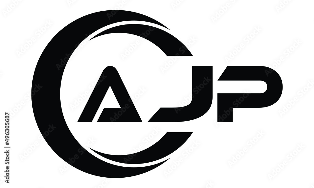 AJP swoosh logo design vector template | monogram logo | abstract logo ...